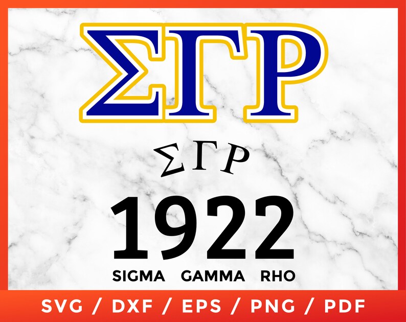 SGRho SVG Sigma SGRho Gamma Sorority Rho 1922 Black Blue | Etsy