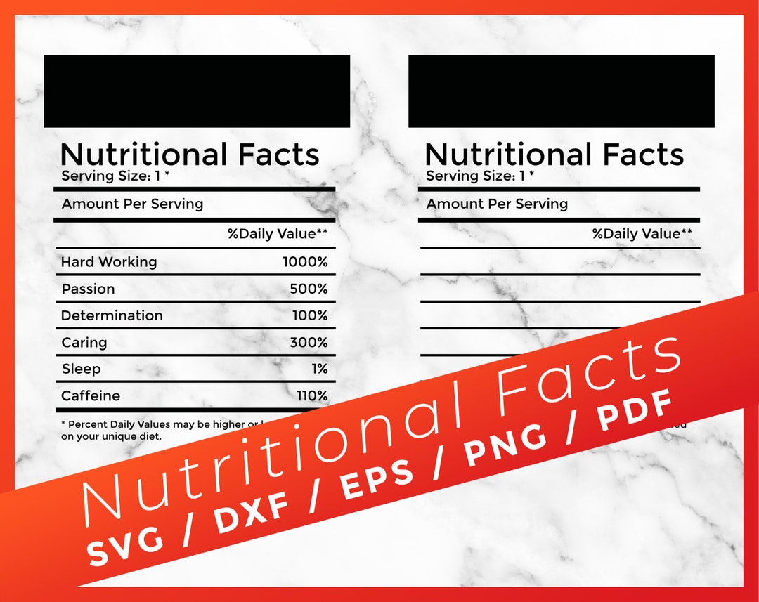 Blank Nutrition Facts SVG, Nutrition Facts Template SVG, Nutrition ...
