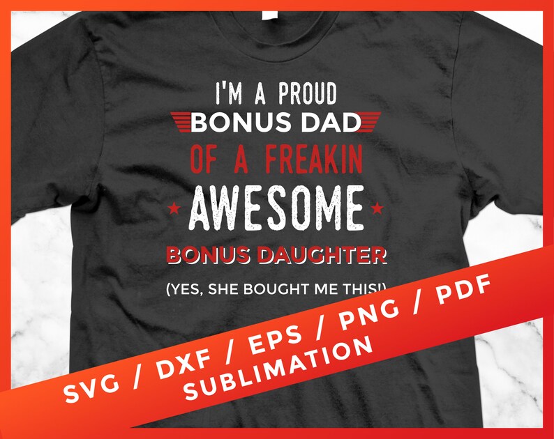 Bonus Dad SVG Fathers Day Gift Awesome Bonus Daughter - Etsy