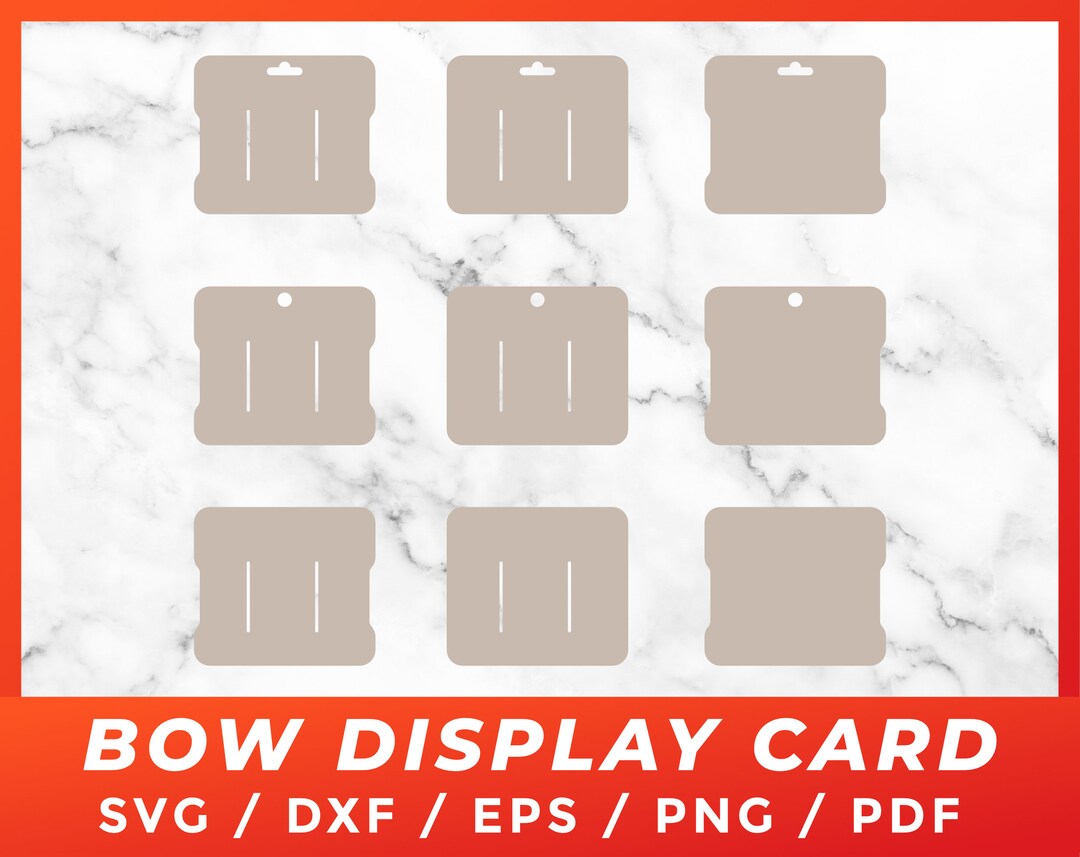 9 Bow Display Card Template SVG Bundle, Hair Bow Template Card, Faux ...
