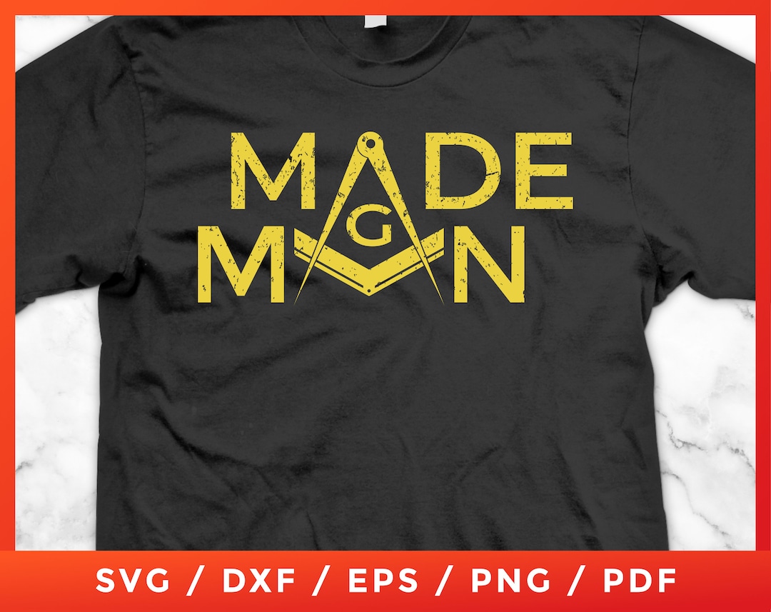 Masonic Made Man SVG, Mason Square & Compass, Freemason Lodge Emblem ...
