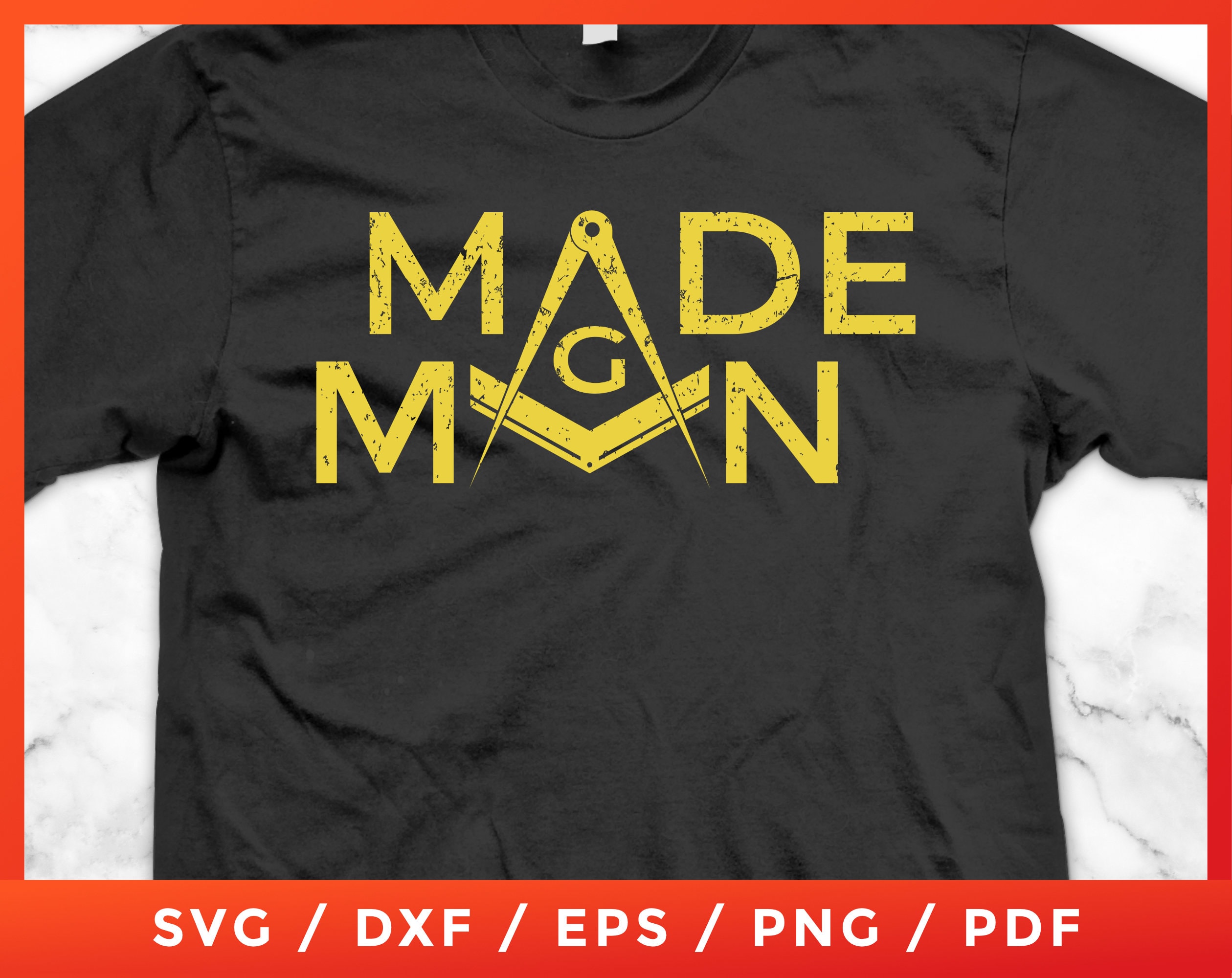 Masonic Made Man SVG, Mason Square & Compass, Freemason Lodge Emblem ...
