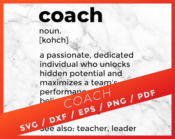 Coach Dictionary Definition Best Coach Gift Coach Svg Coach - Etsy