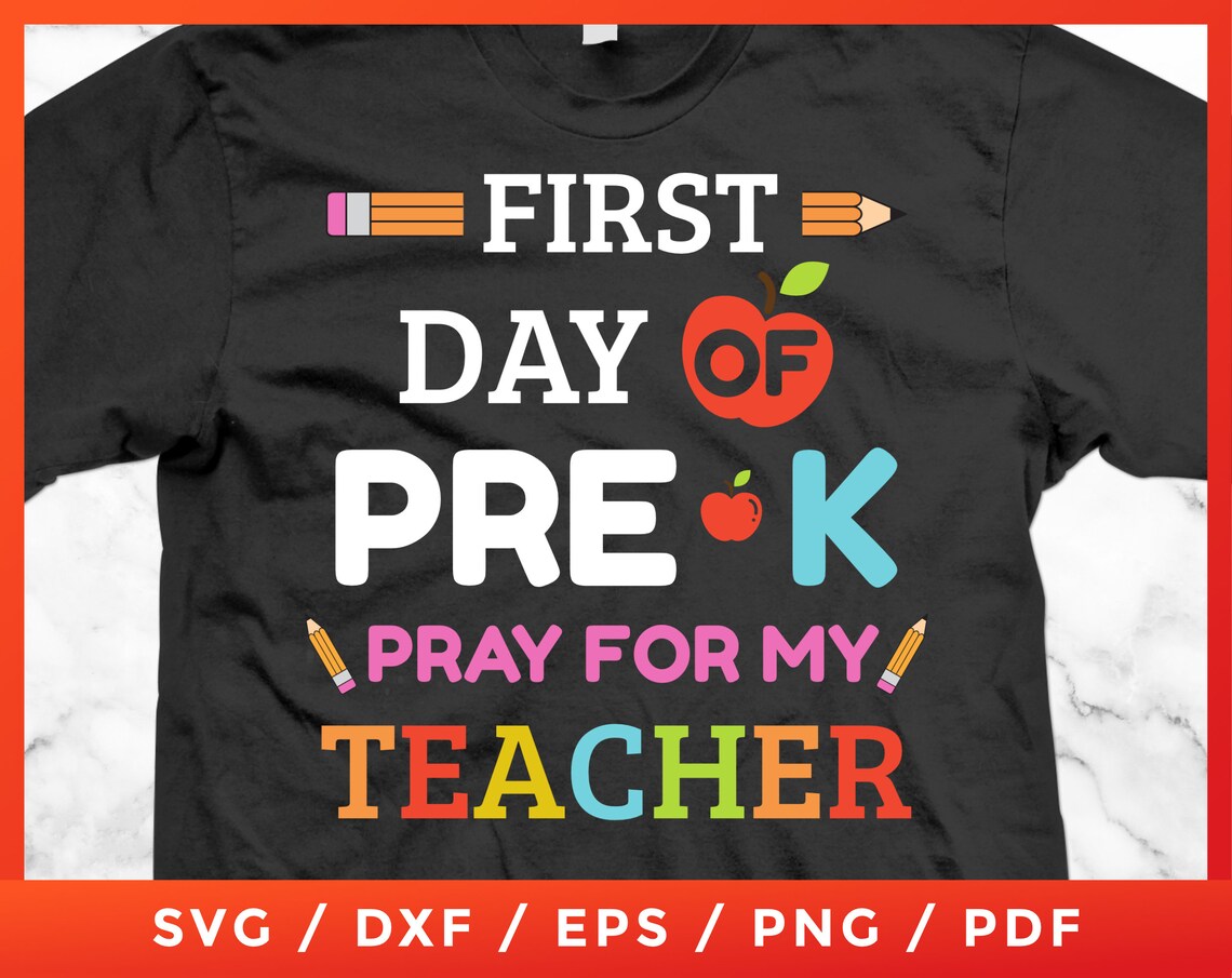 First Day of Pre-K Back to School Happy First Day School | Etsy