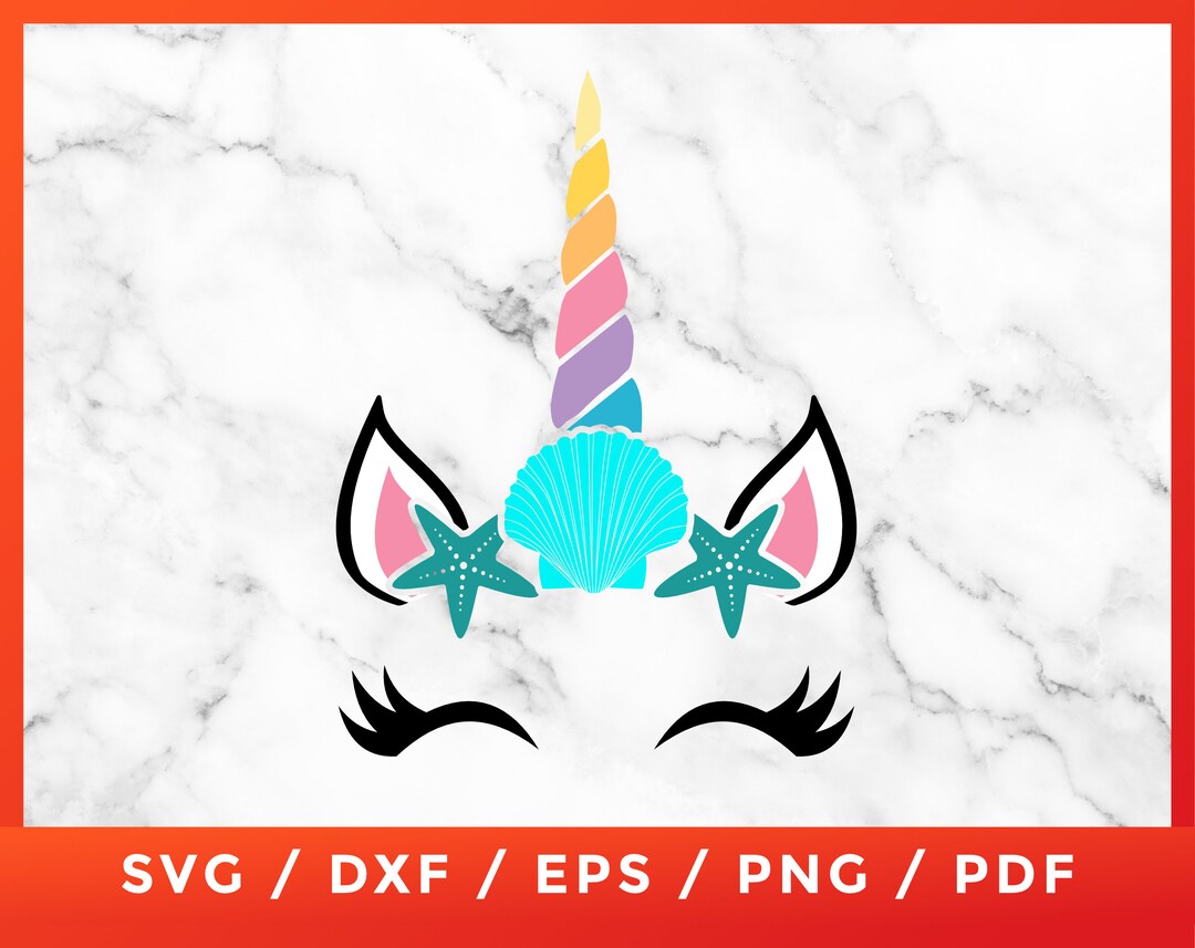 Unicorn Seashells Mermaid SVG, Mermaid Shell Girl for Cricut Silhouette ...