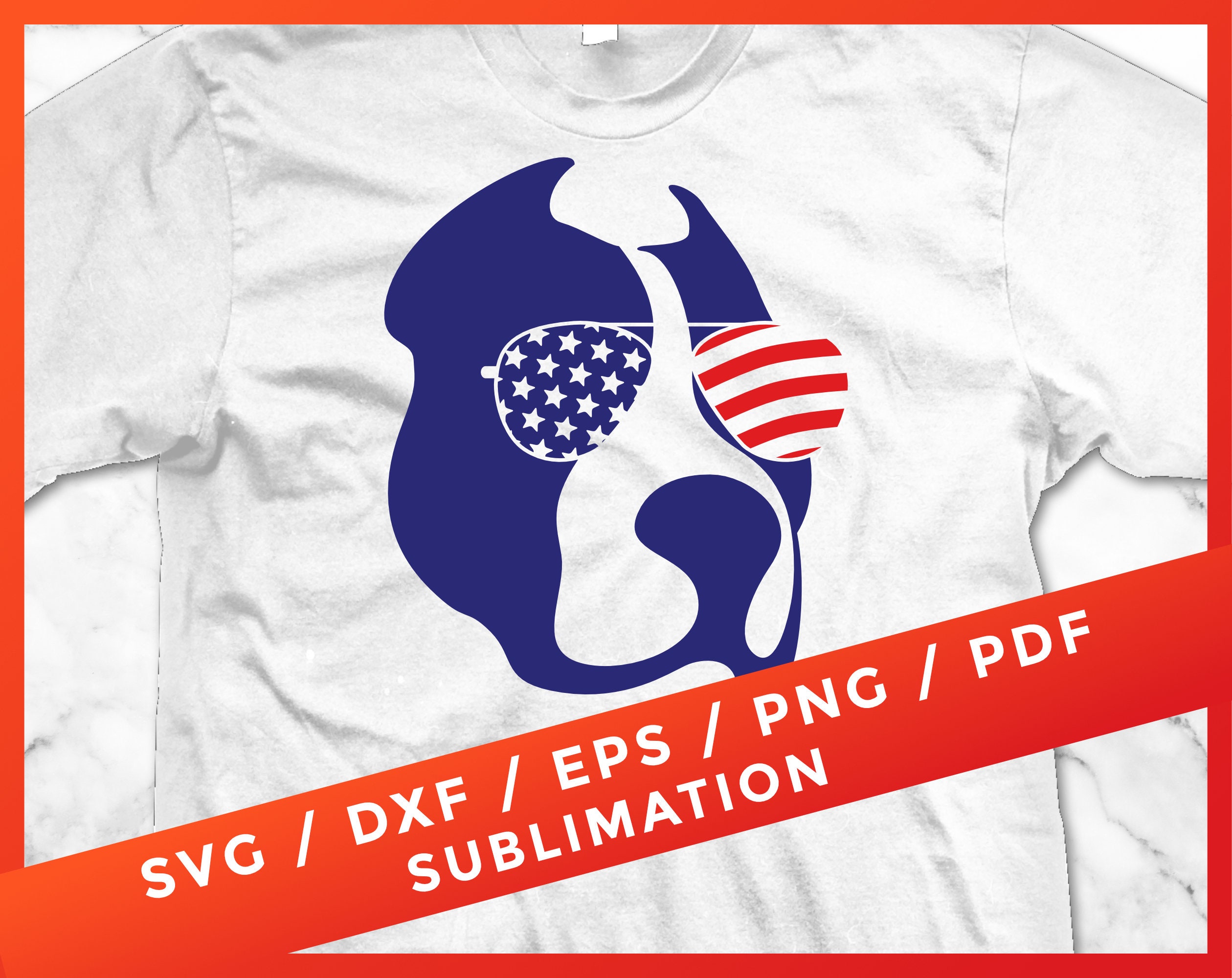 July 4th Dog SVG, Fourth of July Dog Glasses, Merica Patriotic Flag USA ...