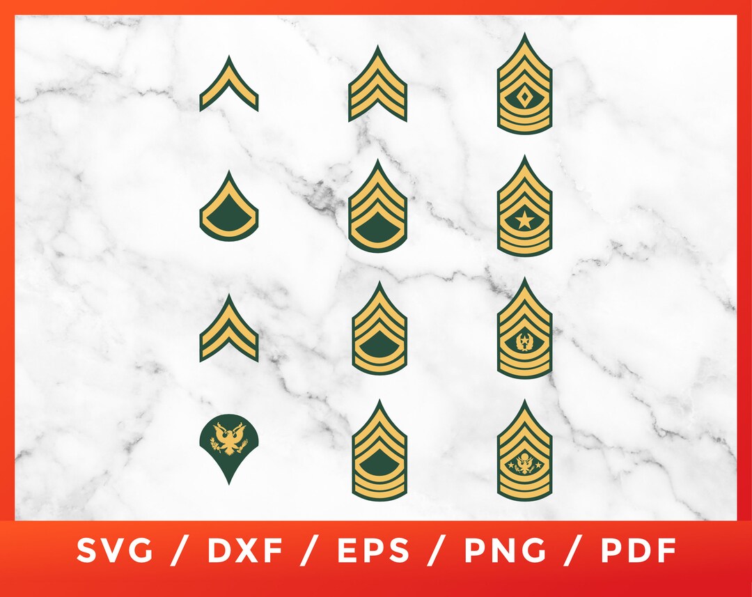 US Army Enlisted Insignia Military SVG Army Enlisted Ranks - Etsy UK