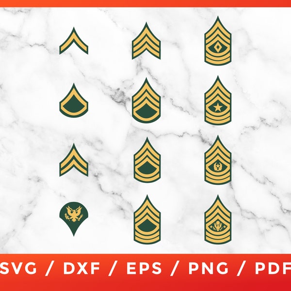 Army Rank Svg - Etsy
