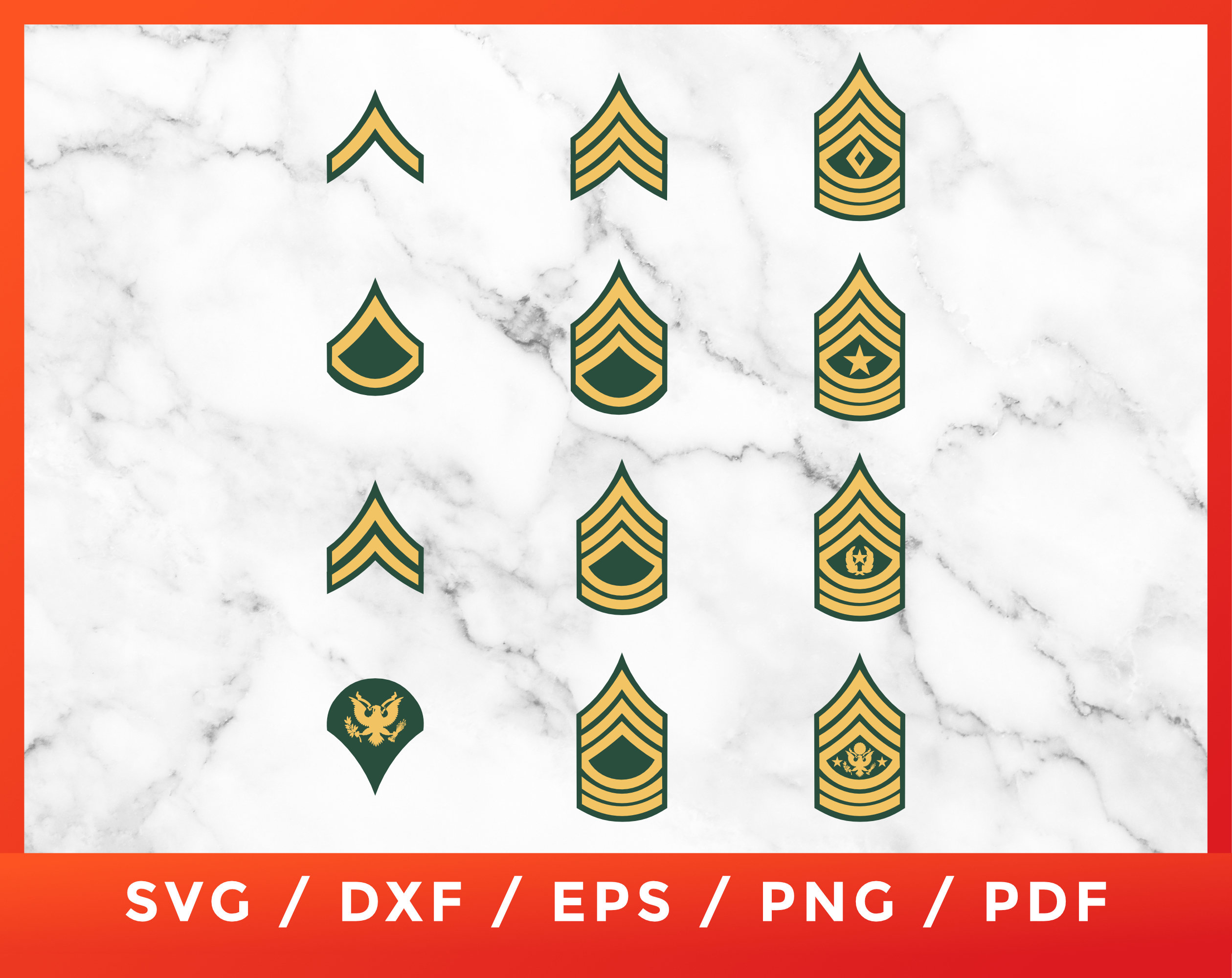 Army Rank Patches