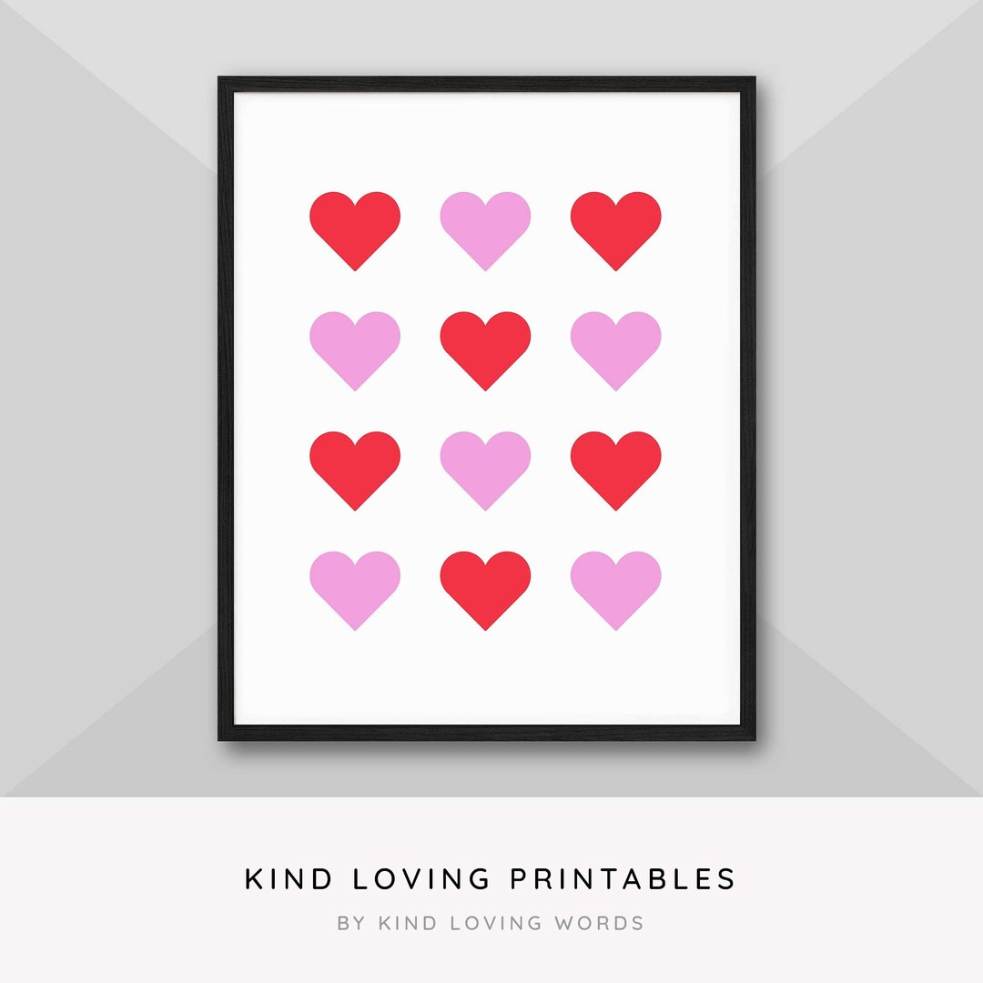 Hearts Poster Printable Art Poster, Includes VARIOUS Sizes That You Can ...