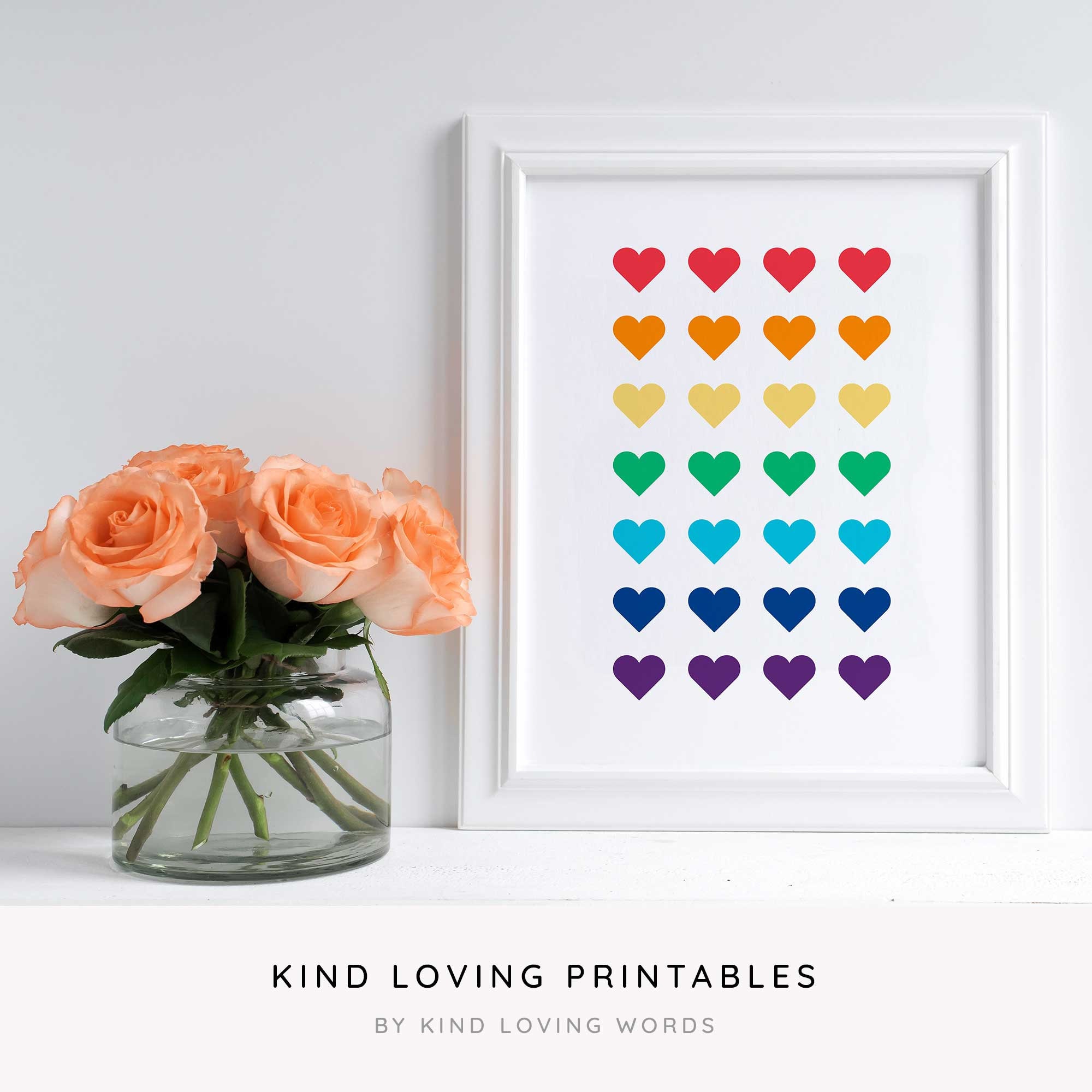 Rainbow Hearts Poster Includes VARIOUS Sizes That You Can - Etsy Canada