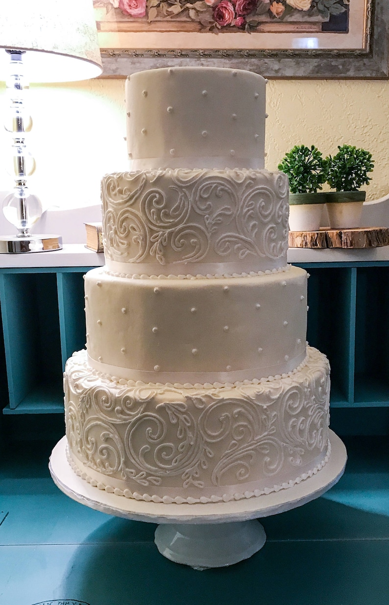Four Tier Swirl and Dot Faux/fake Wedding Cake - Etsy