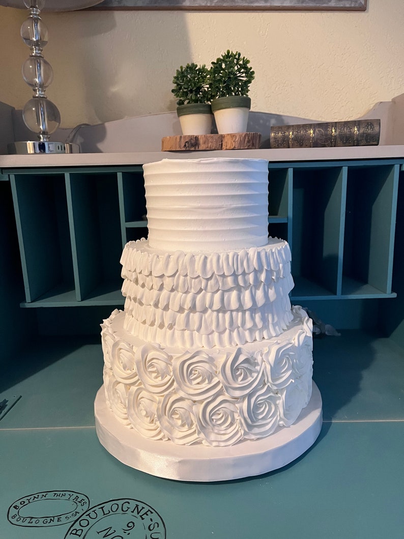 Three Tier Faux Wedding Cake | Etsy