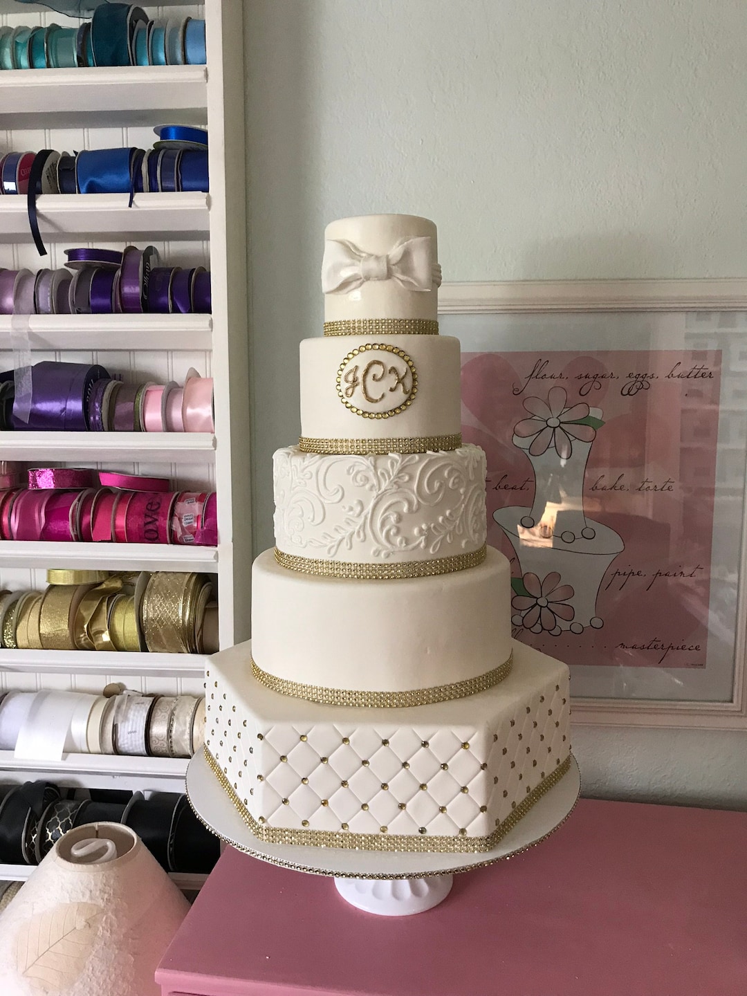 Five Tier Faux Wedding Cake - Etsy