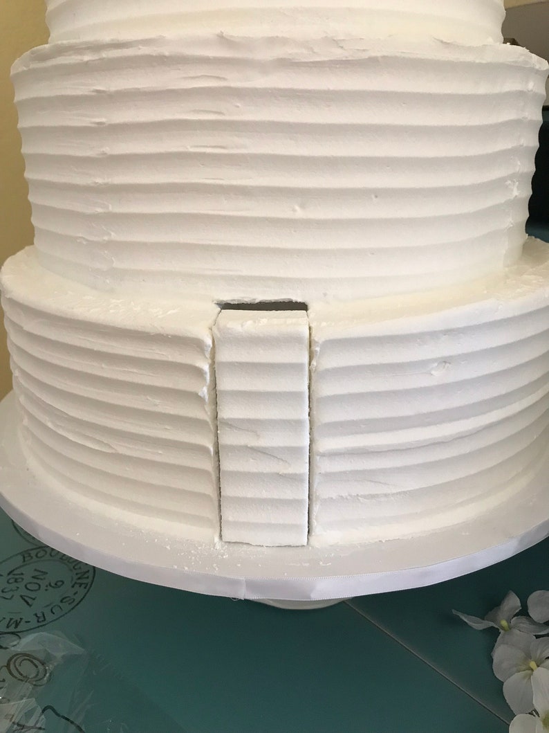 Two Tier Horizontal Lines Textured Faux/fake Wedding Cake - Etsy