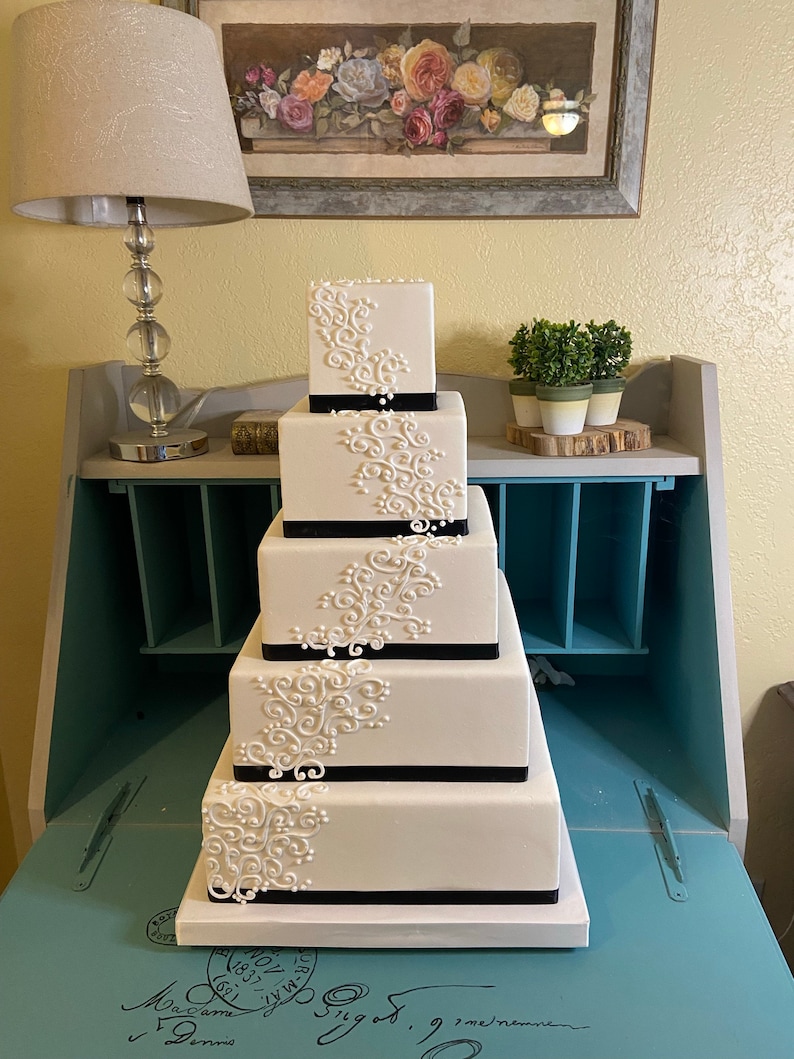Five Tier Square Faux Wedding Cake - Etsy