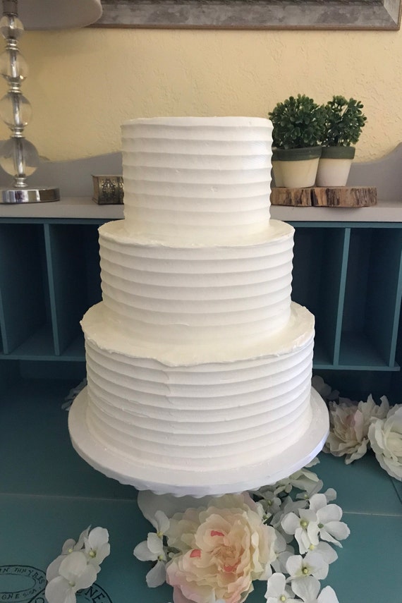 Three Tier Horizontal Lines Texture Faux Wedding Cake - Etsy