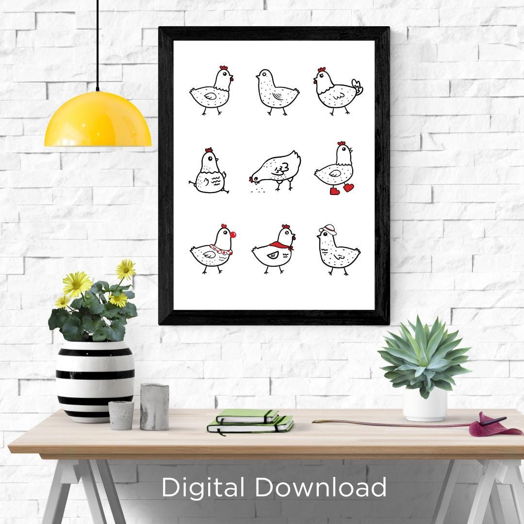 Cartoon Chickens Drawing, Funny Chicken Drawings, Chicken Art, Rooster ...