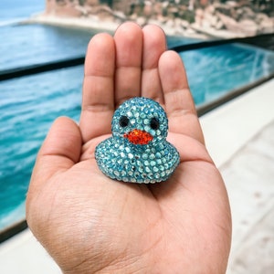 Mini Light Blue Rhinestone Rubber Duck, Bling Duck, Cruise Ducks, Ducks ...