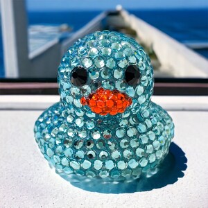 Mini Light Blue Rhinestone Rubber Duck, Bling Duck, Cruise Ducks, Ducks ...