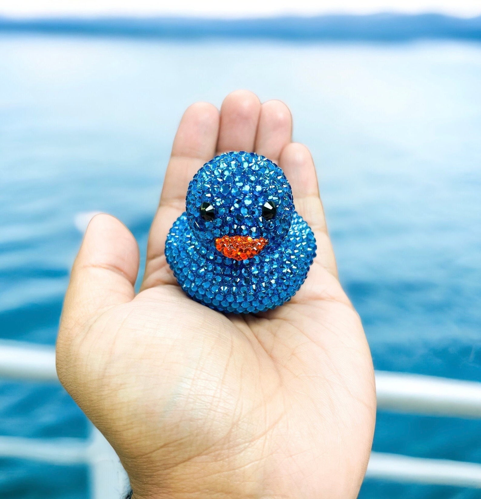 Rhinestone Blue Rubber Duck, Bling Cruise Duck, Car Accessories - Etsy