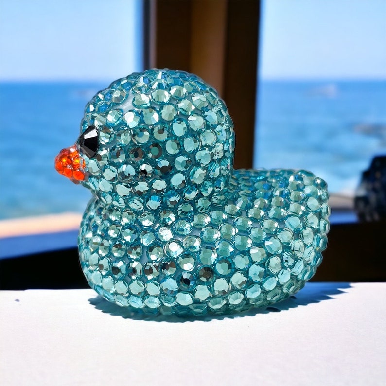 Mini Light Blue Rhinestone Rubber Duck, Bling Duck, Cruise Ducks, Ducks ...
