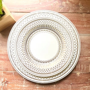 Vintage China Paper Plate Collection. White and Gold or Silver Paper ...