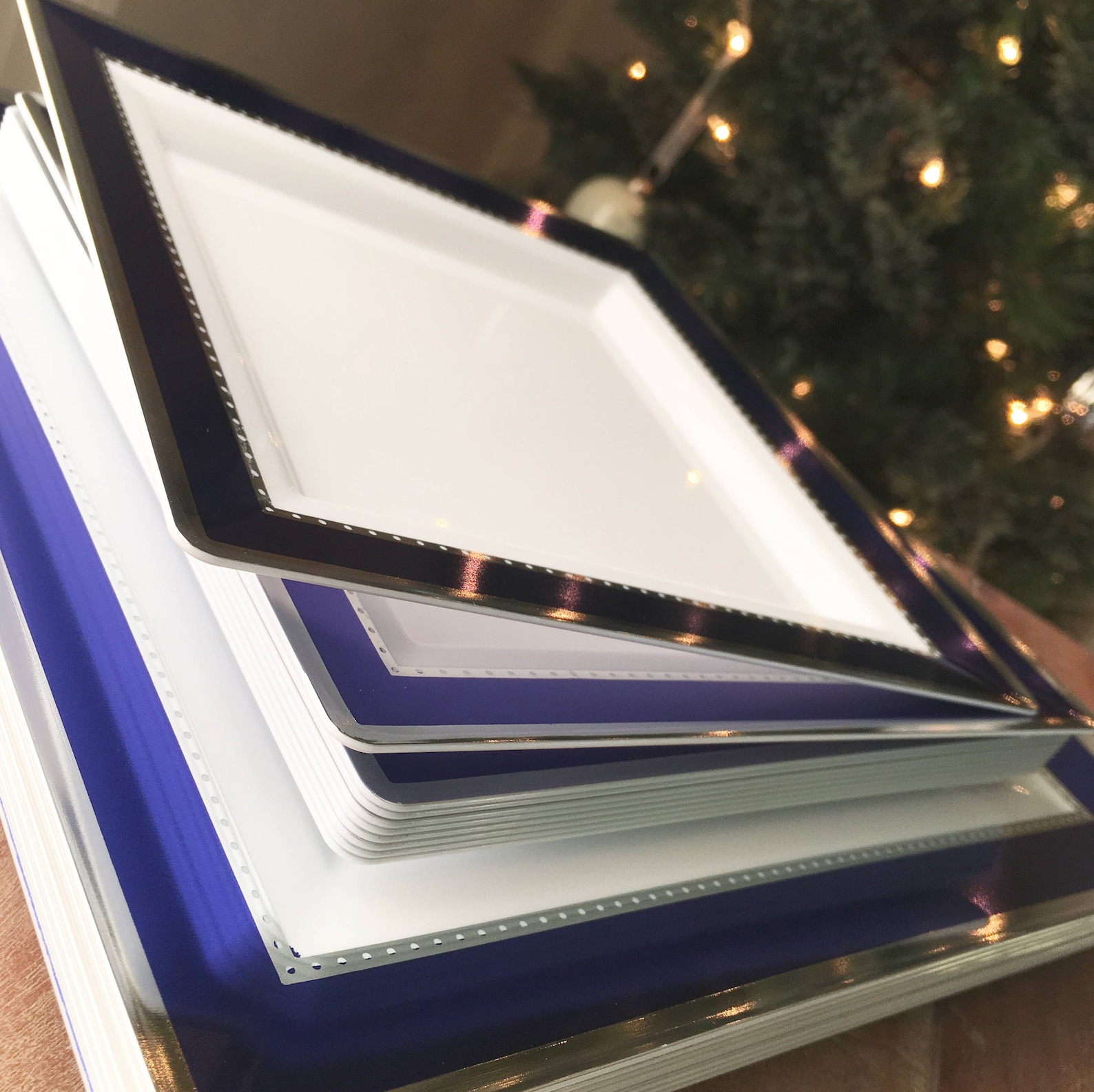 The Crown Jewels Collection. Modern Sapphire Rimmed Plates. | Etsy