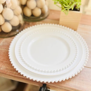 Pearl Collection. White and Clear With Silver or Gold Pearl Rim ...