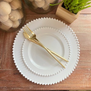 Pearl Collection. White and Clear With Silver or Gold Pearl Rim ...