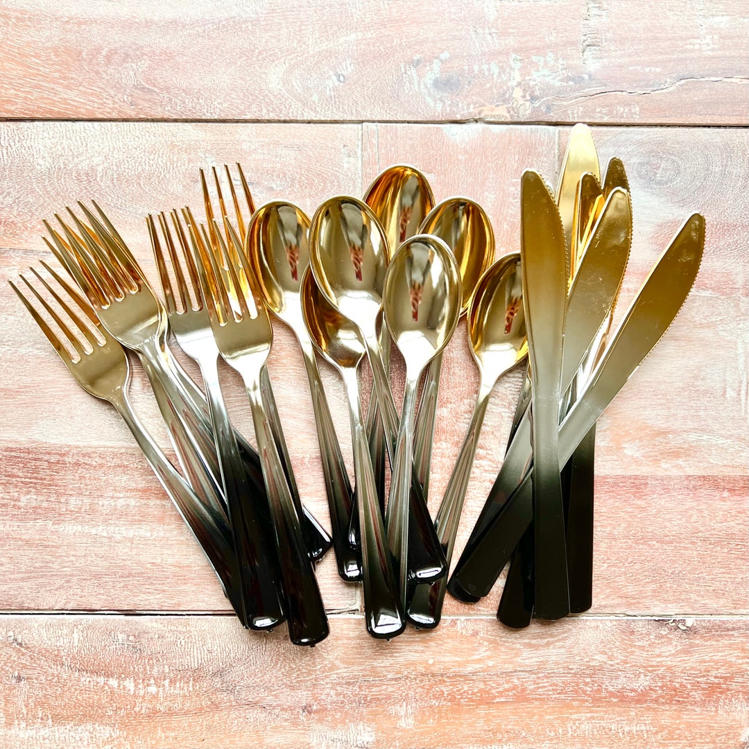 Disposable Wedding Cutlery. Mod Metallics Ombré Soirée Collection. 8/8 ...