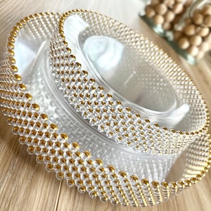 Pearl Collection. White and Clear With Silver or Gold Pearl Rim ...