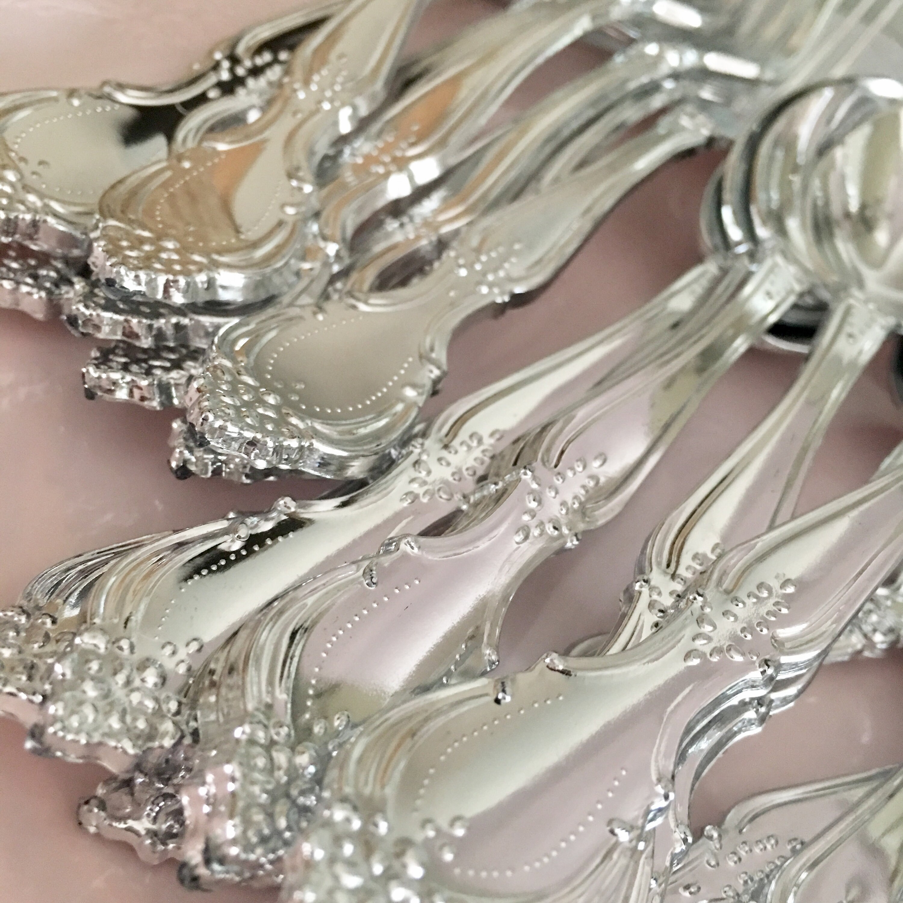24CT Disposable Heirloom Chateau Utensil Collection. Plastic Wedding ...