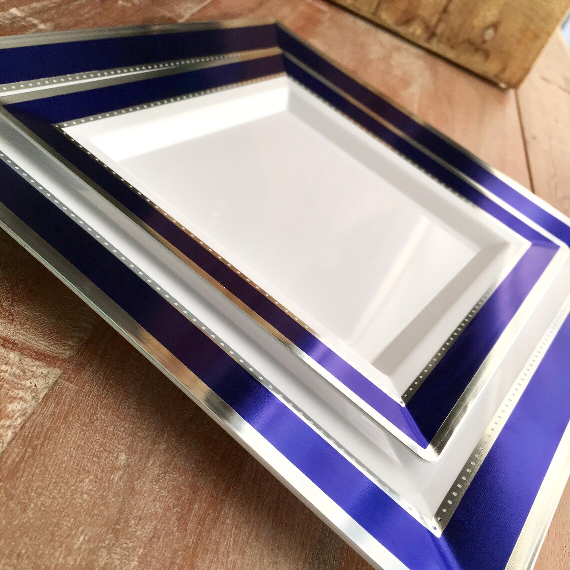 The Crown Jewels Collection. Modern Sapphire Rimmed Plates. | Etsy