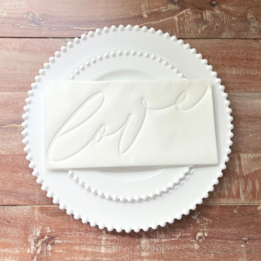 Love in Script Vintage Letterpressed Napkins. Personalized Upscale ...