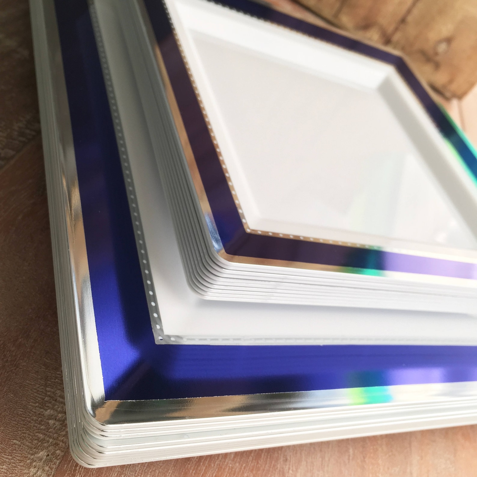 The Crown Jewels Collection. Modern Sapphire Rimmed Plates. | Etsy