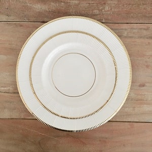 Vintage China Paper Plate Collection. White and Gold or Silver Paper ...