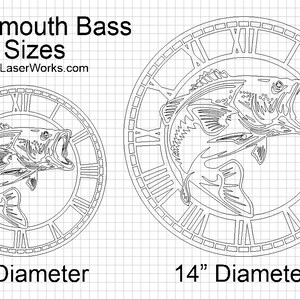 Largemouth Bass Fishing Clock Wooden Wall Clock, Fishing Gift ...