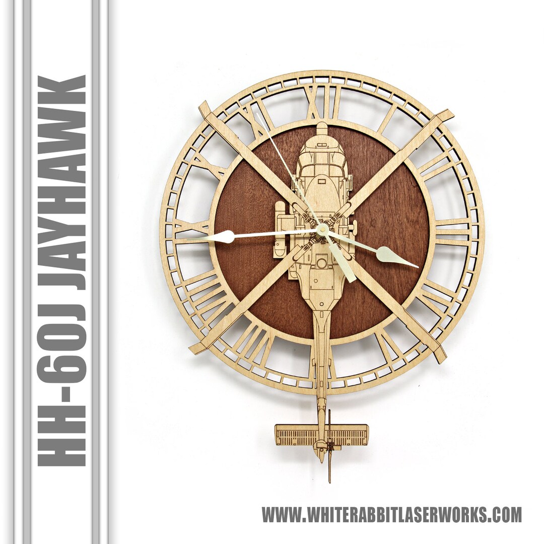 HH-60 Jayhawk Helicopter Wood Wall Clock / Aviation Gifts / Military ...