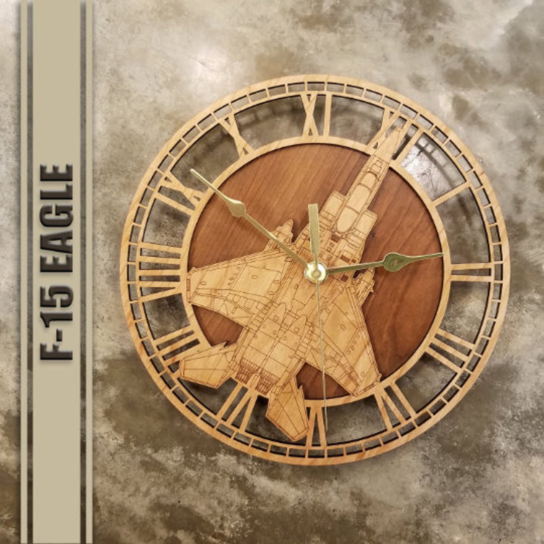 F-15 A Eagle Wooden Wall Clock, United States Air Force, Aircraft Gift ...