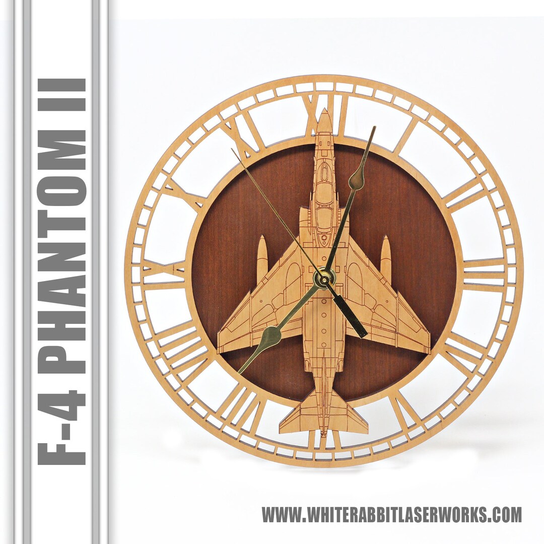 F-4 Phantom II Wooden Wall Clock, Navy, Air Force, Marine, Aircraft ...