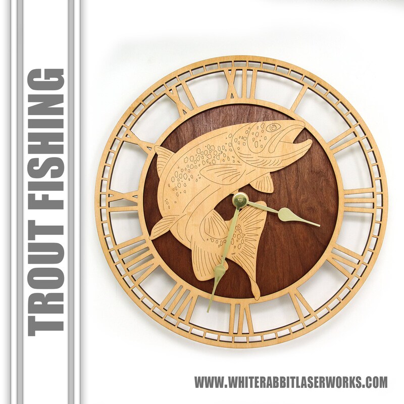 Wood Fishing Clock - Etsy