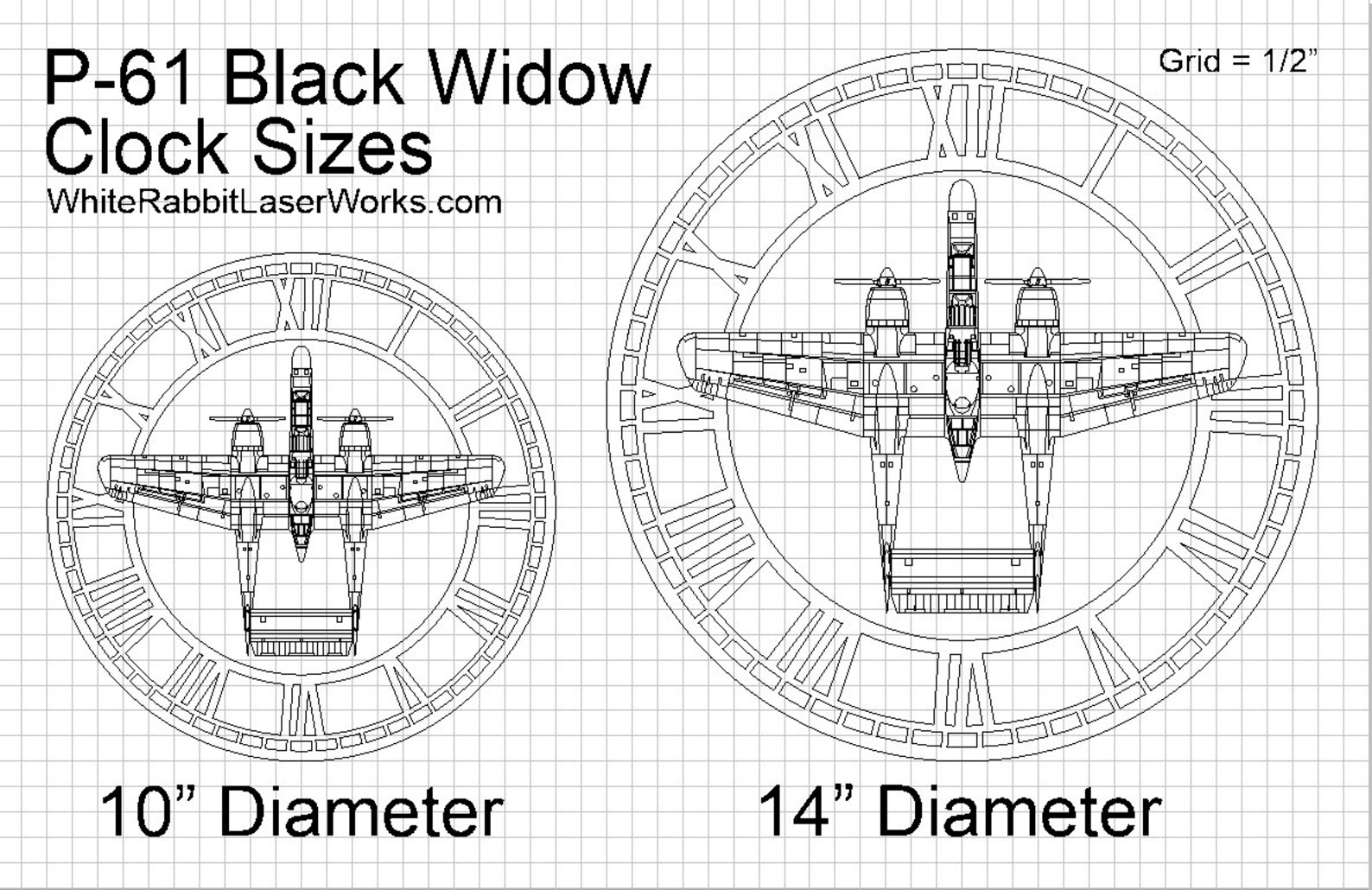P-61 Black Widow Wooden Wall Clock, US Air Force Retirement Gifts ...