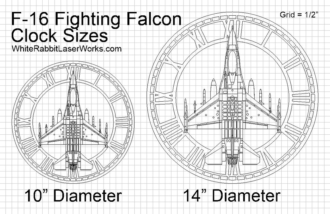 F-16 Fighting Falcon Wooden Wall Clock, United States Air Force ...