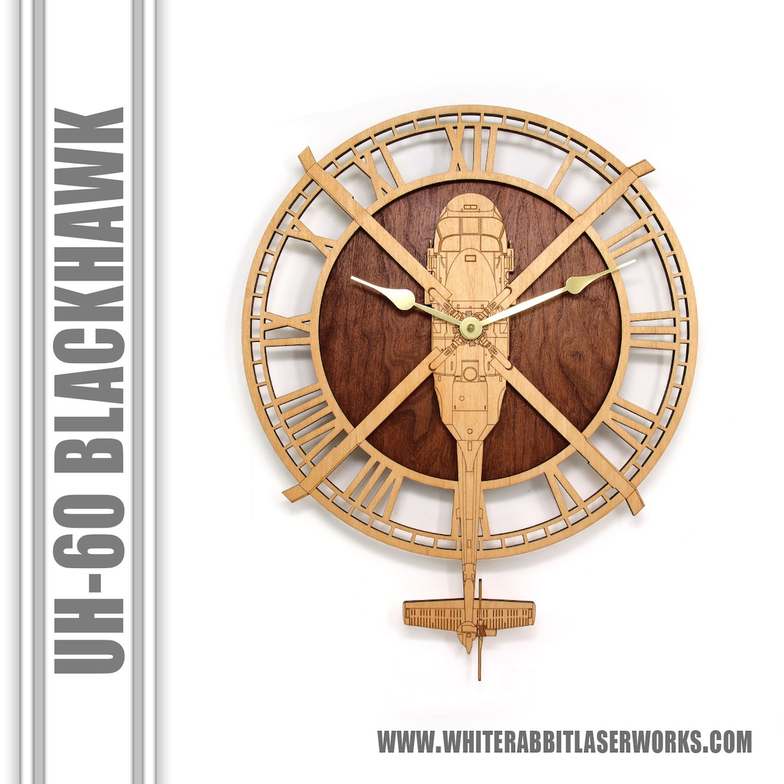 UH-60 Black Hawk Helicopter Wood Wall Clock / Aviation Gifts / Military ...