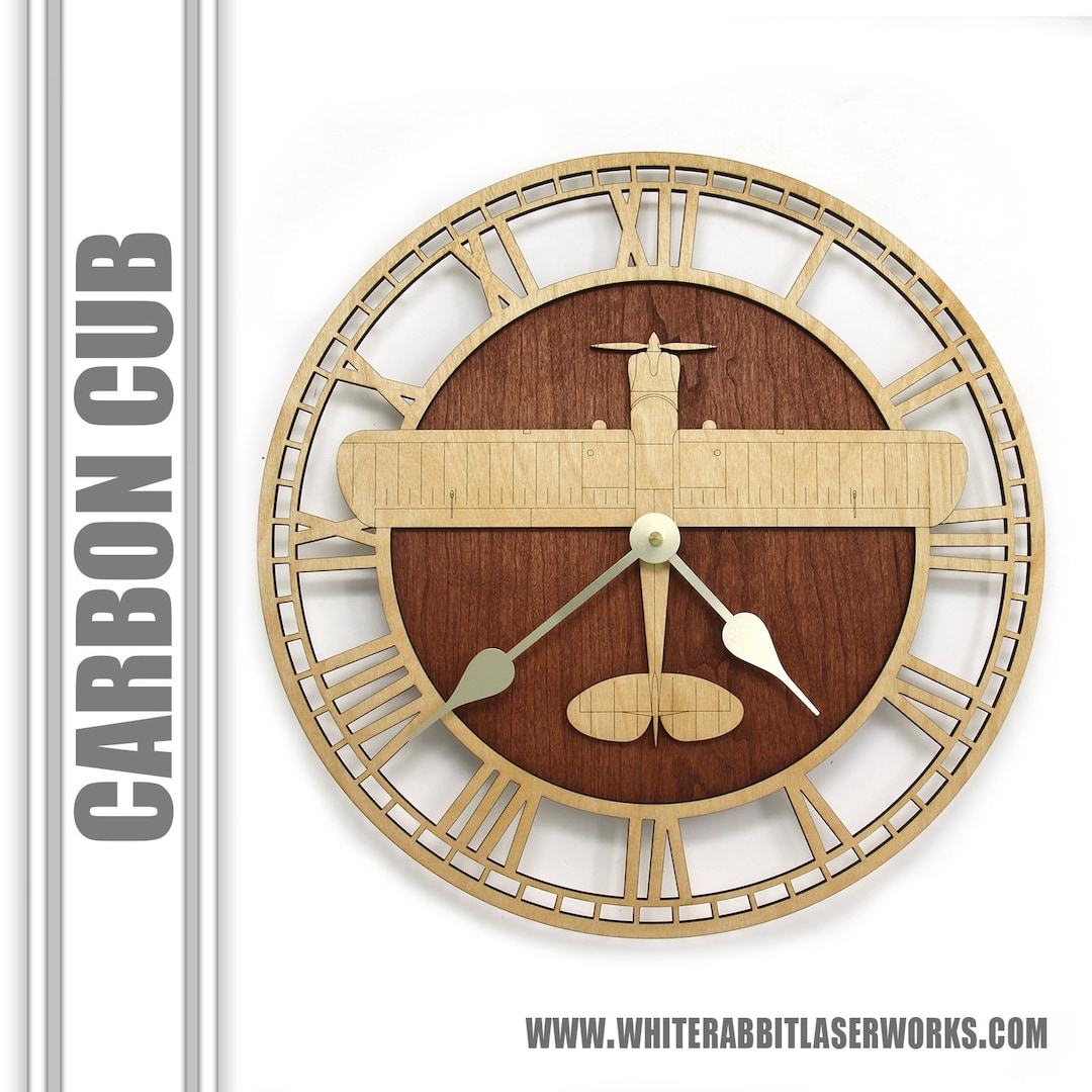 Carbon Cub by Cubcrafters Wooden Wall Clock, Aircraft Gift, Airplane ...