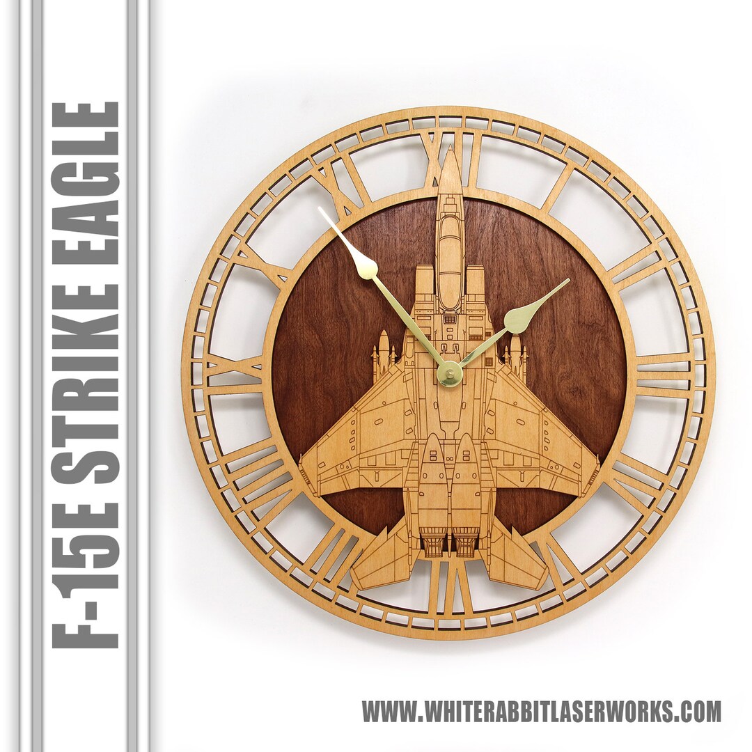 F-15 E Strike Eagle Wooden Wall Clock, United States Air Force ...