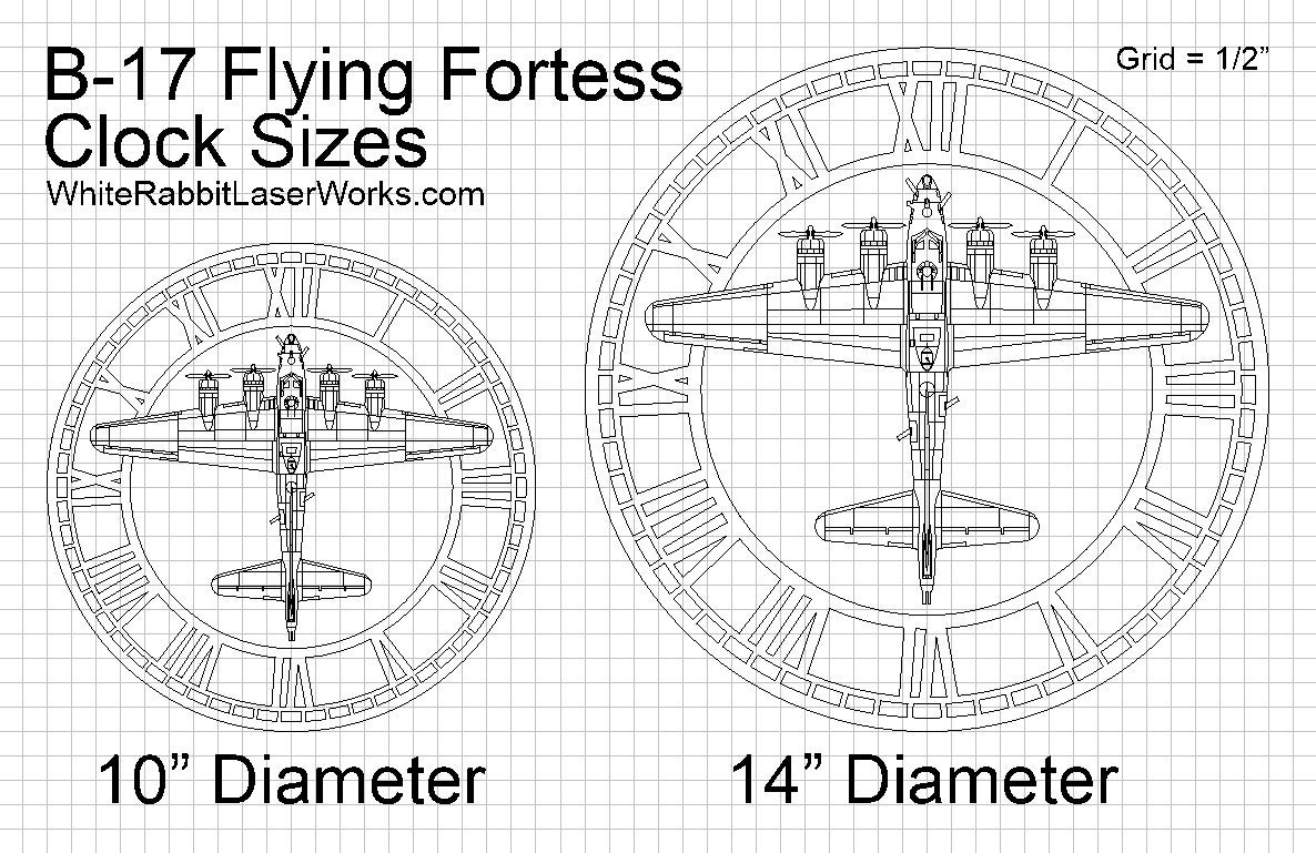 B-17 Flying Fortress Wall Clock WWII US Army Air Corps, 8th Air Force ...