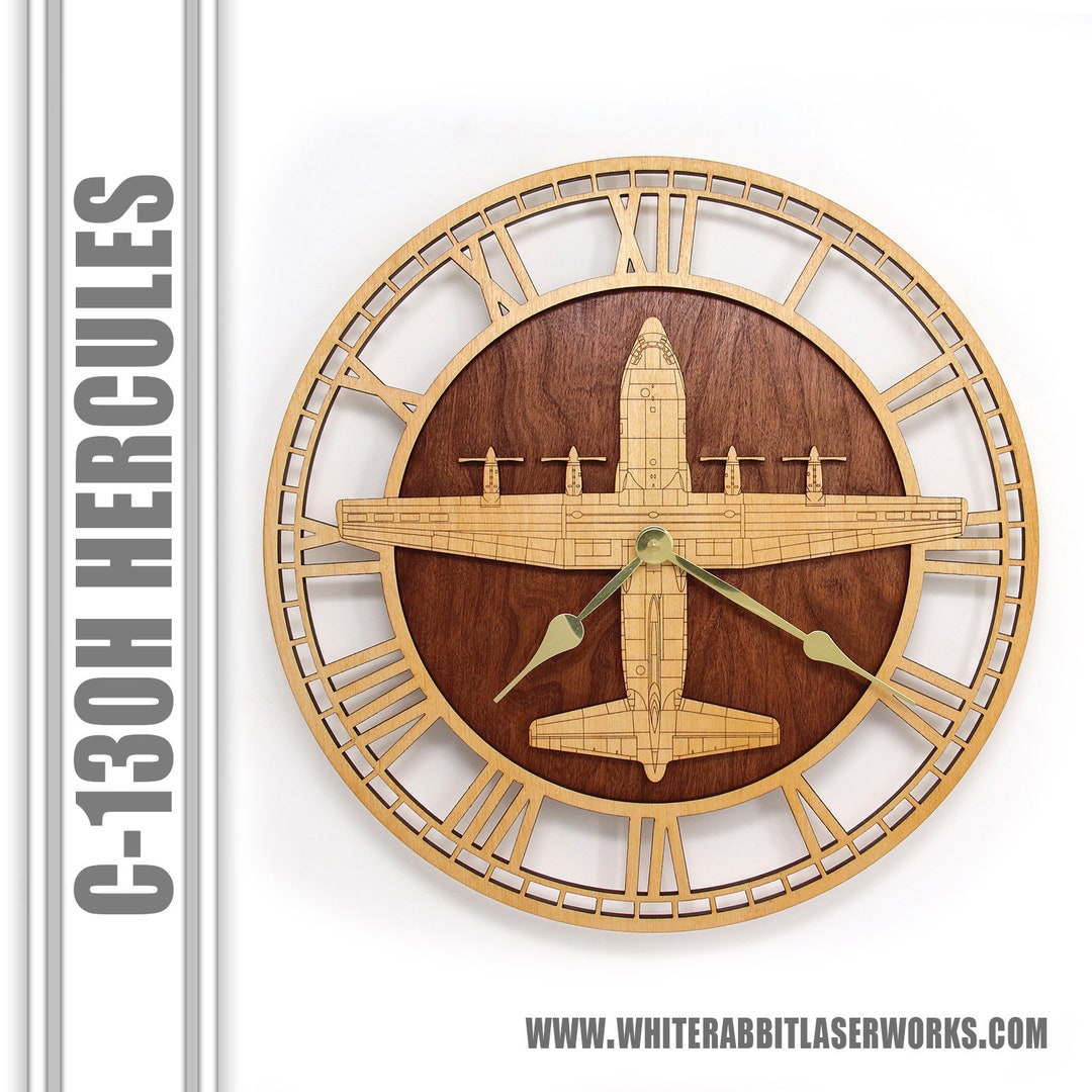 C-130 H Hercules Wooden Wall Clock, United States Air Force, Aircraft ...