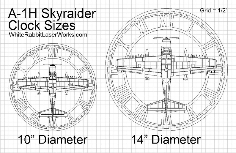 A-1 H Skyraider Wooden Wall Clock, United States Navy Gift, Pilot Gift ...